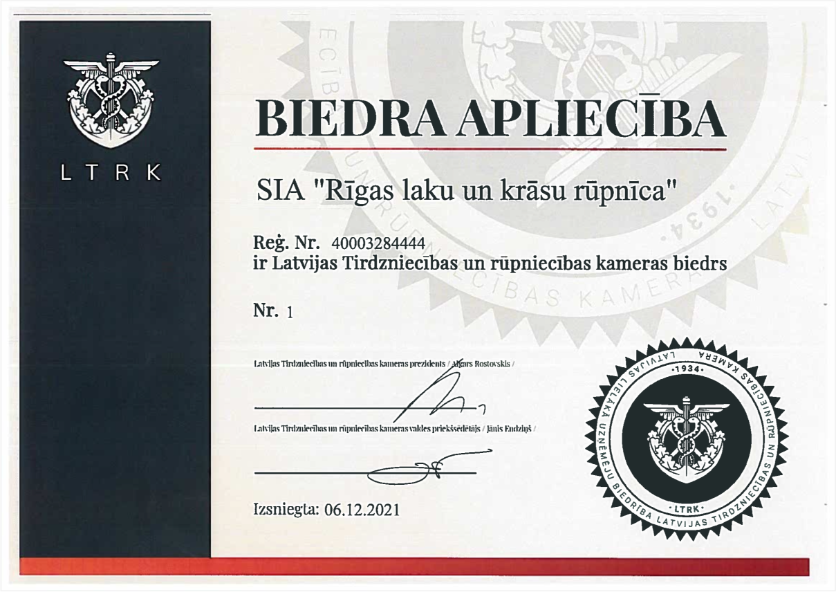 About us - Rīgas laku un krāsu rūpnīca